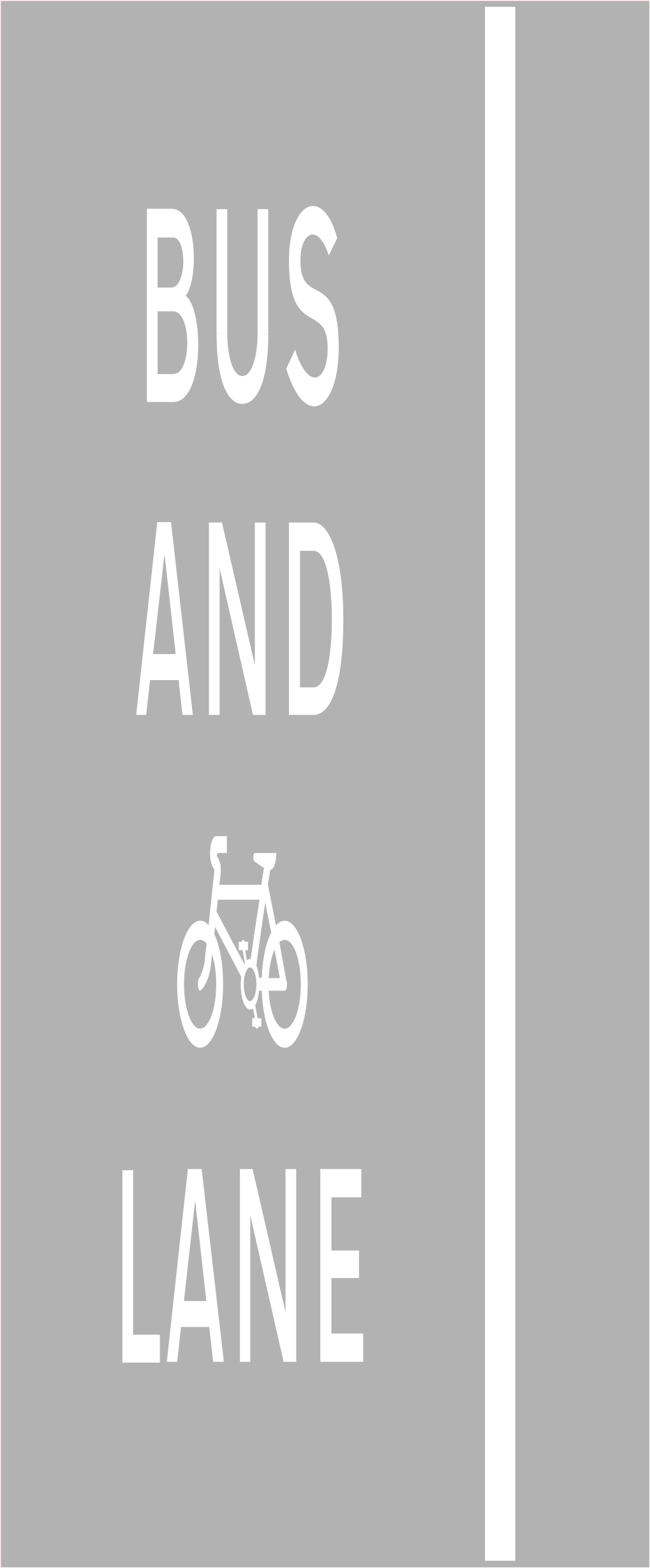 Contra-flow bus lane that is also used by pedal cycles road marking ...