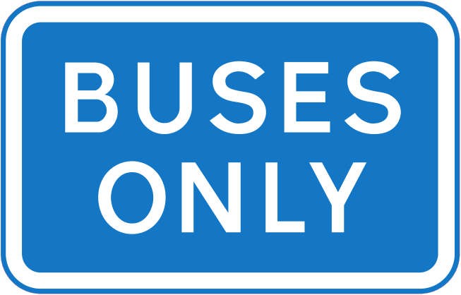 Entrance to a bus station, depot or garage sign - UK Road Sign