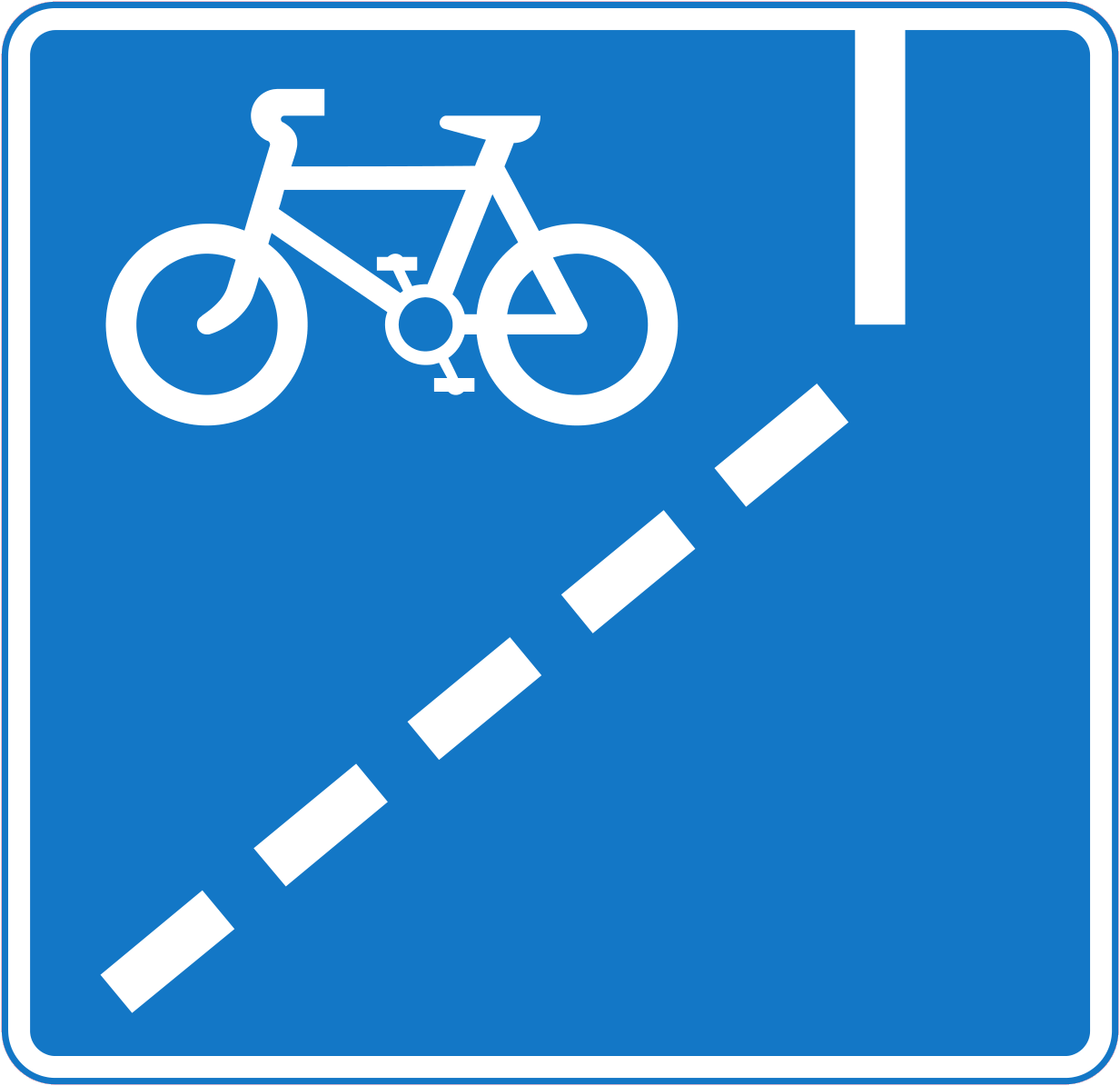 Mandatory with-flow pedal cycle lane ahead sign - UK Road Sign
