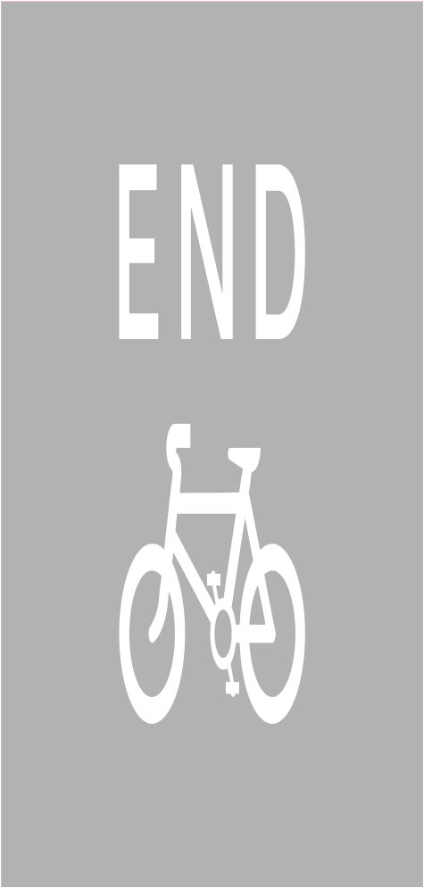 End of a cycle lane, track or route road marking road marking - UK Road ...