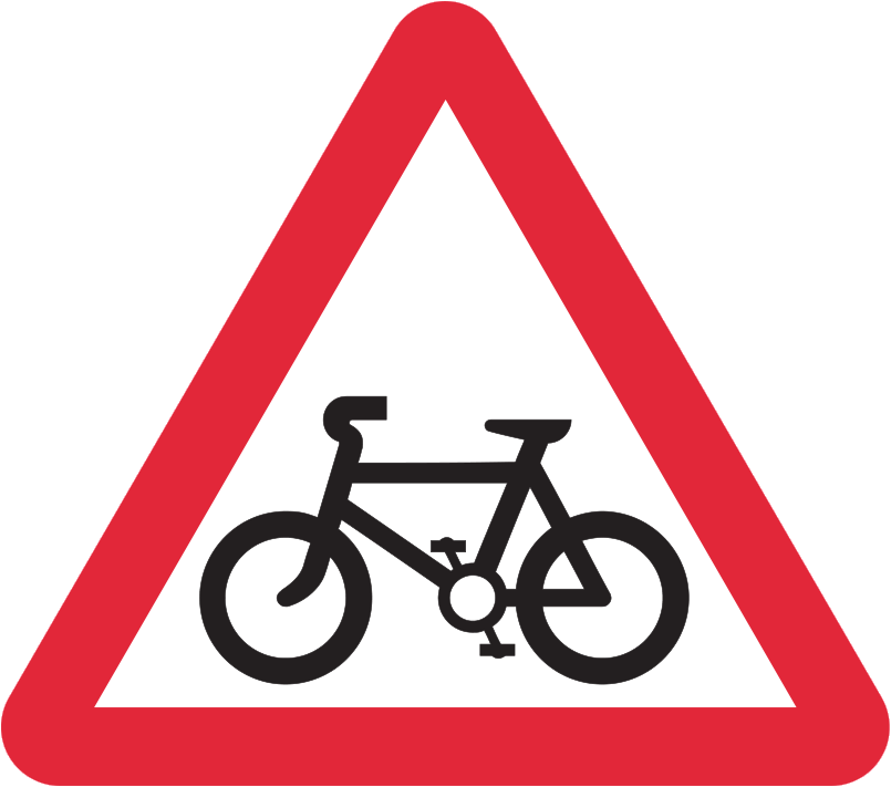 Pedal cycle route ahead sign - UK Road Sign