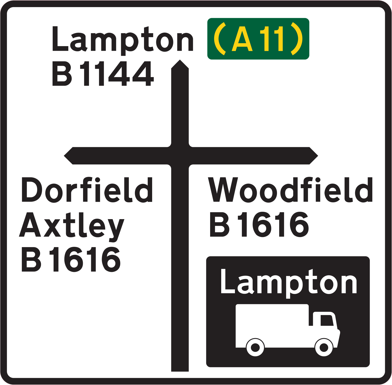 Routes recommended for goods vehicles sign - UK Road Sign