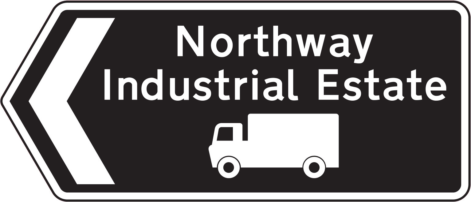 Direction of a route recommended for goods vehicles located at a ...
