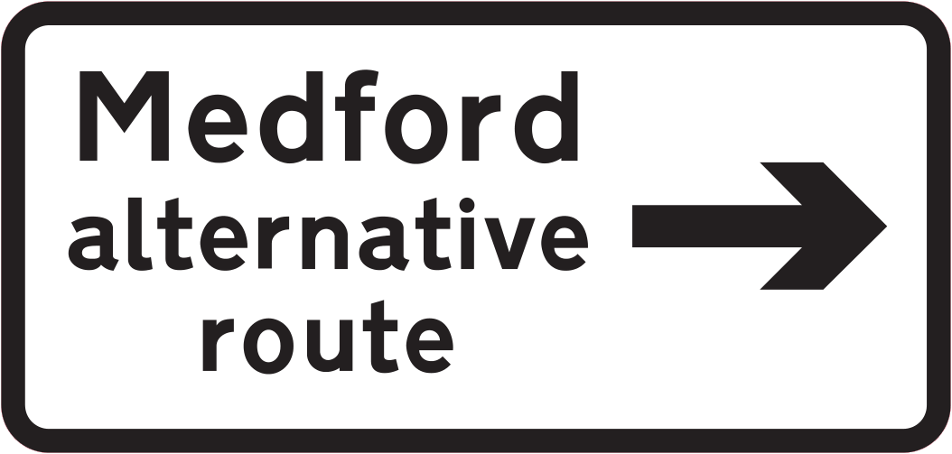 Indicates an alternative route sign - UK Road Sign