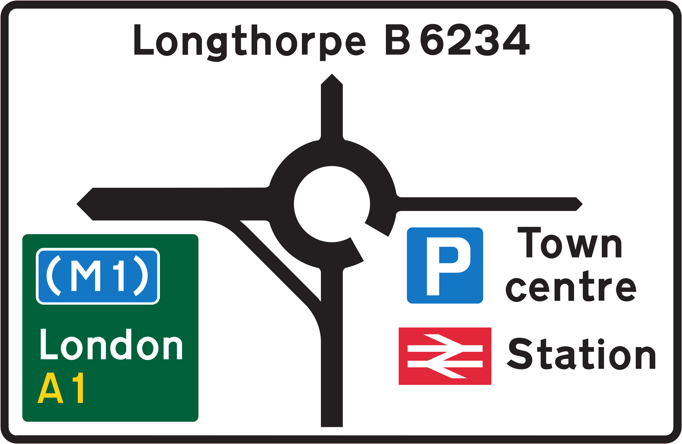 Route to the left has a priority lane that avoids the roundabout sign ...
