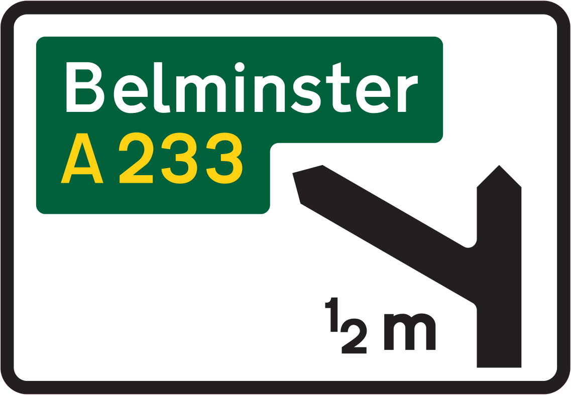 A primary route can be followed at the junction off a non-primary road ...