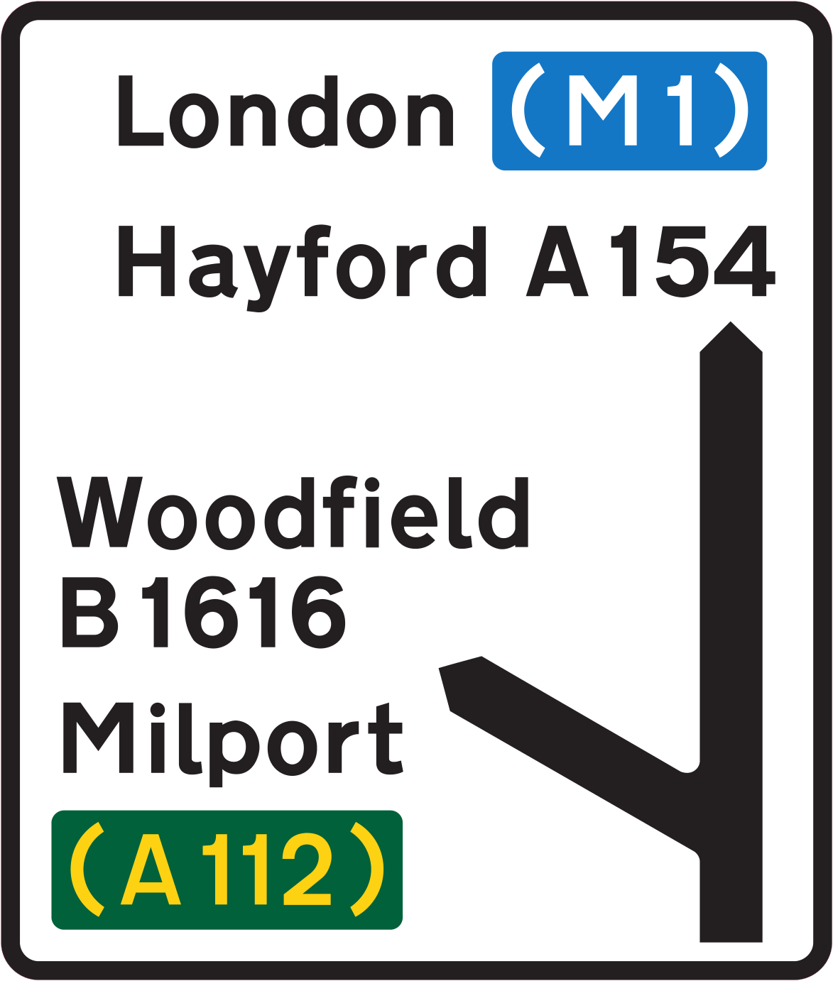 Primary and non-primary routes shown on a non-primary route sign sign ...