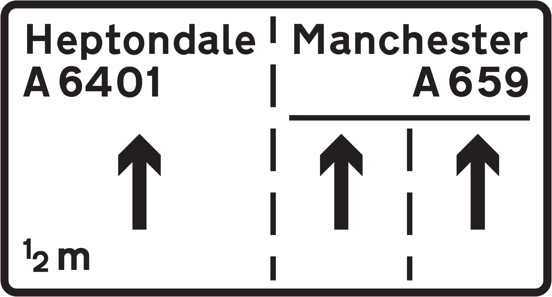 Non-primary route sign shown in advance of the junction sign - UK Road Sign