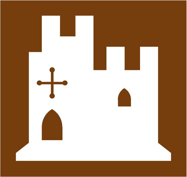 Castle attraction symbol sign - UK Road Sign