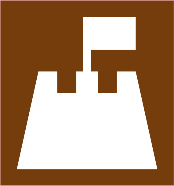 Beach attraction symbol sign - UK Road Sign