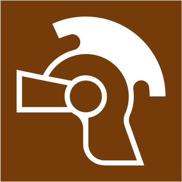 Roman remains attraction symbol sign - UK Road Sign