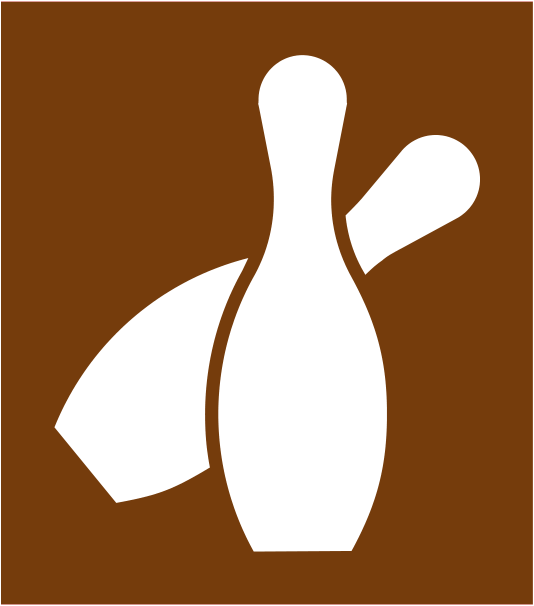 Ten-pin bowling symbol sign - UK Road Sign