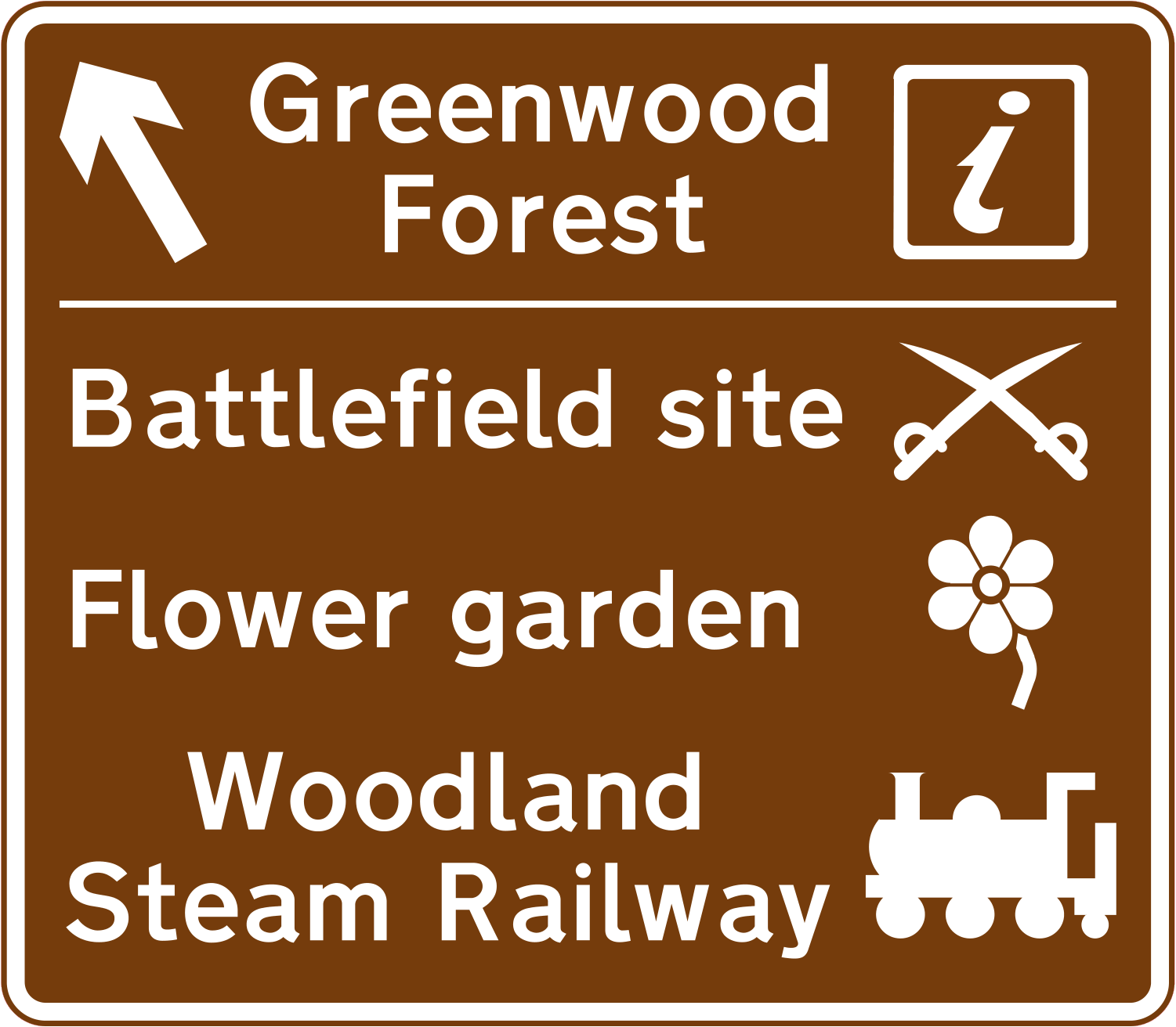 Indicates a town or geographical area with several tourist attractions ...