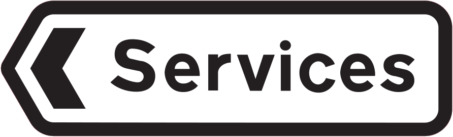 Entrance to services sign - UK Road Sign