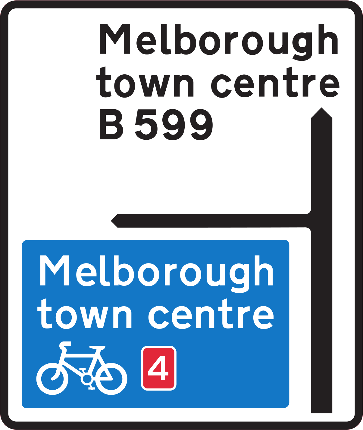Non-primary route direction sign, in advance of a junction, indicating ...