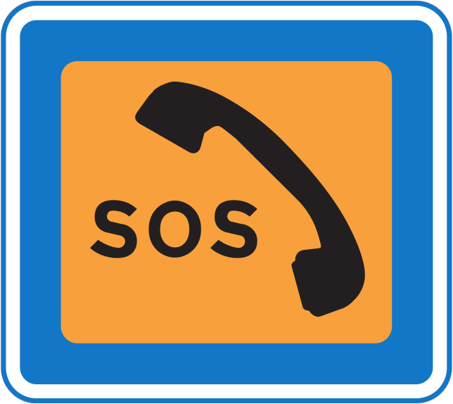 Location of parking place for emergency use only sign - UK Road Sign