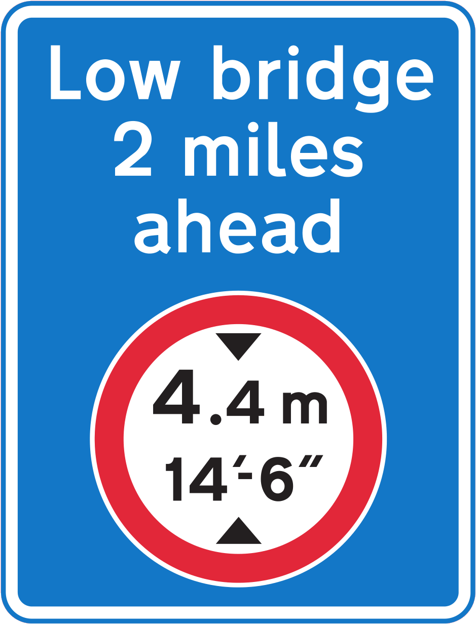 Advance warning of a mandatory height restriction ahead sign - UK Road Sign