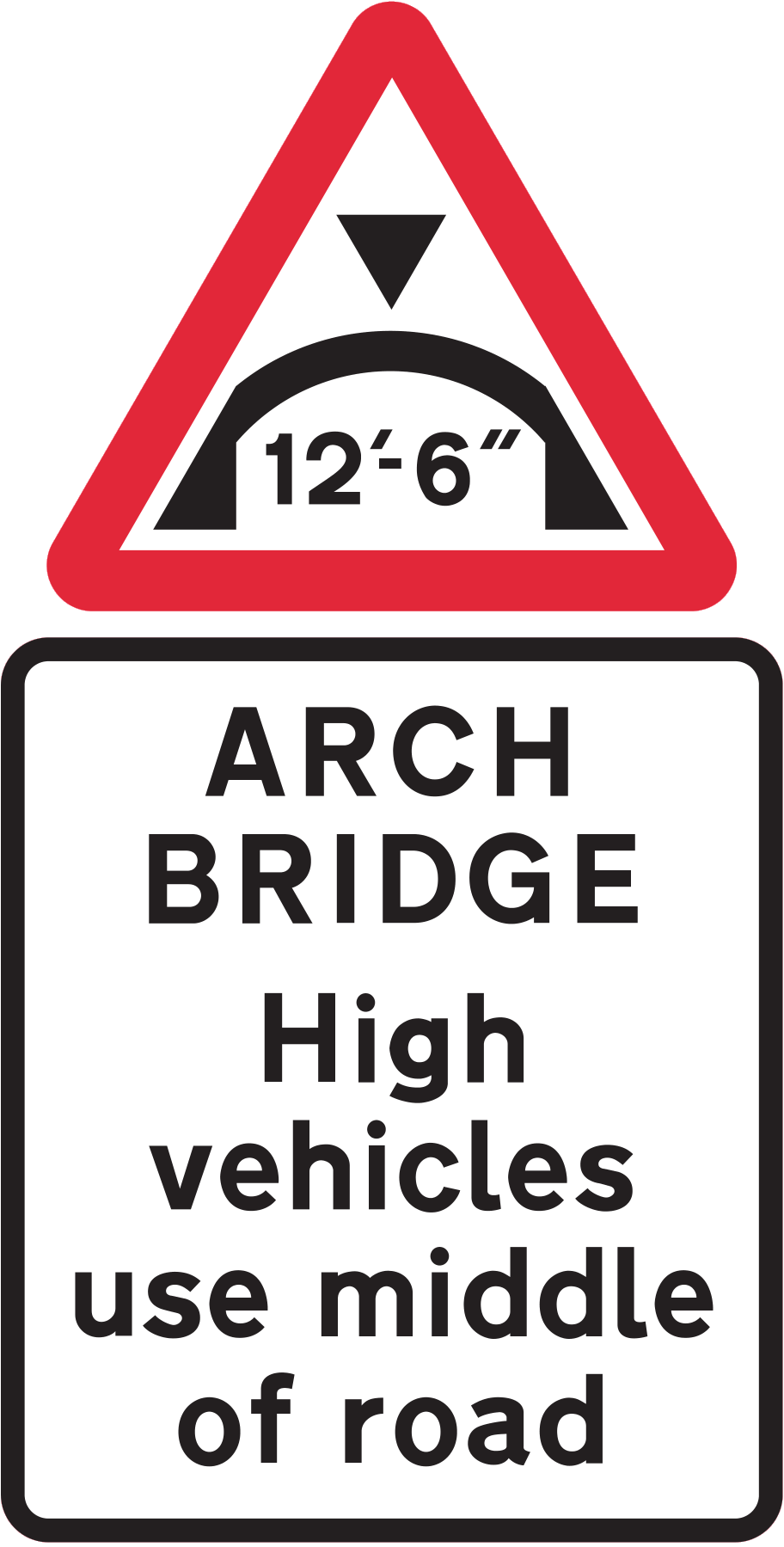 The maximum safe headroom at an arch bridge with supplementing plate ...