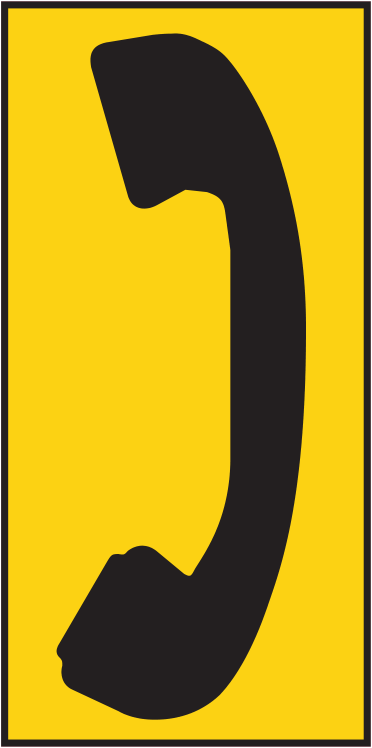 Location of phone sign - UK Road Sign