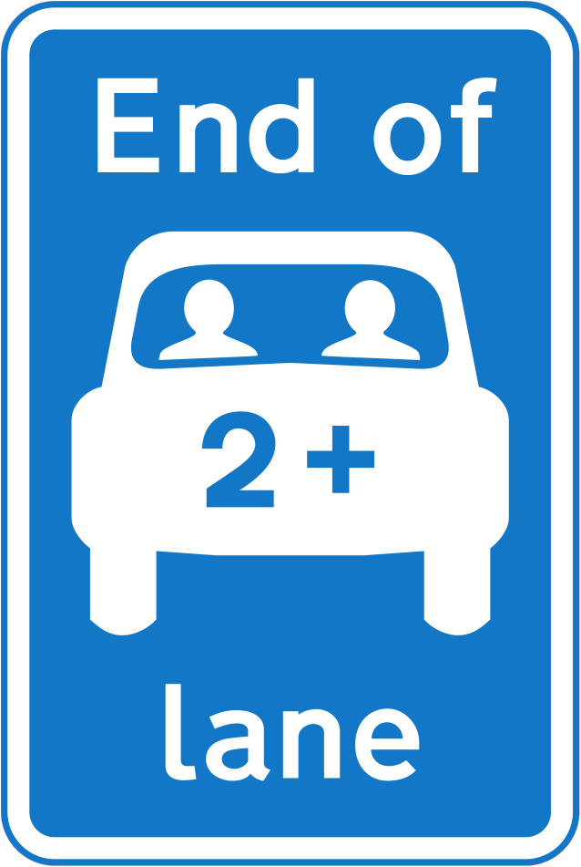 End of HOV lane sign - UK Road Sign