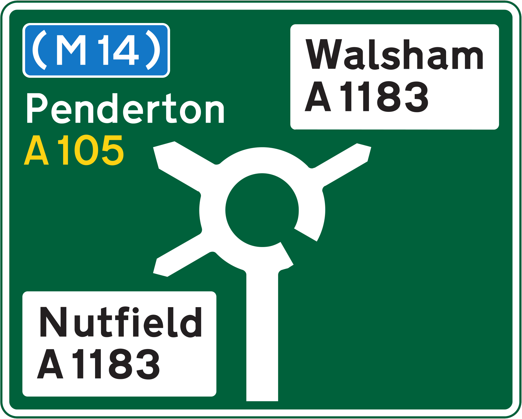 Route to take to reach the motorway sign - UK Road Sign