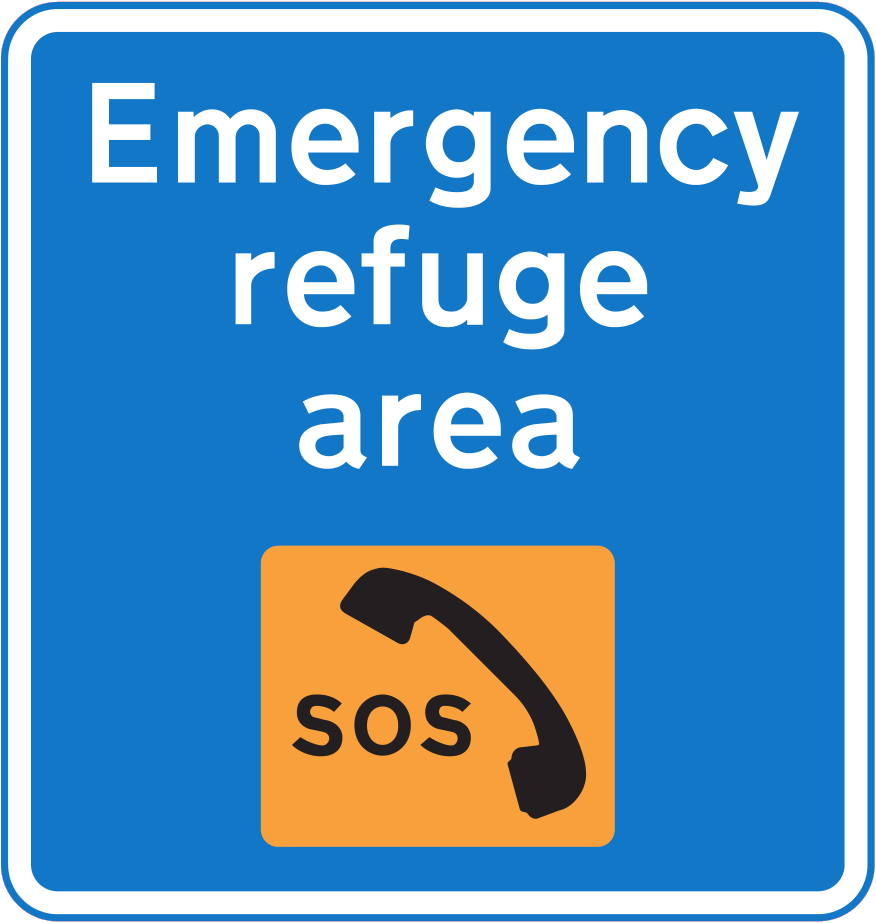 Emergency refuge area sign - UK Road Sign