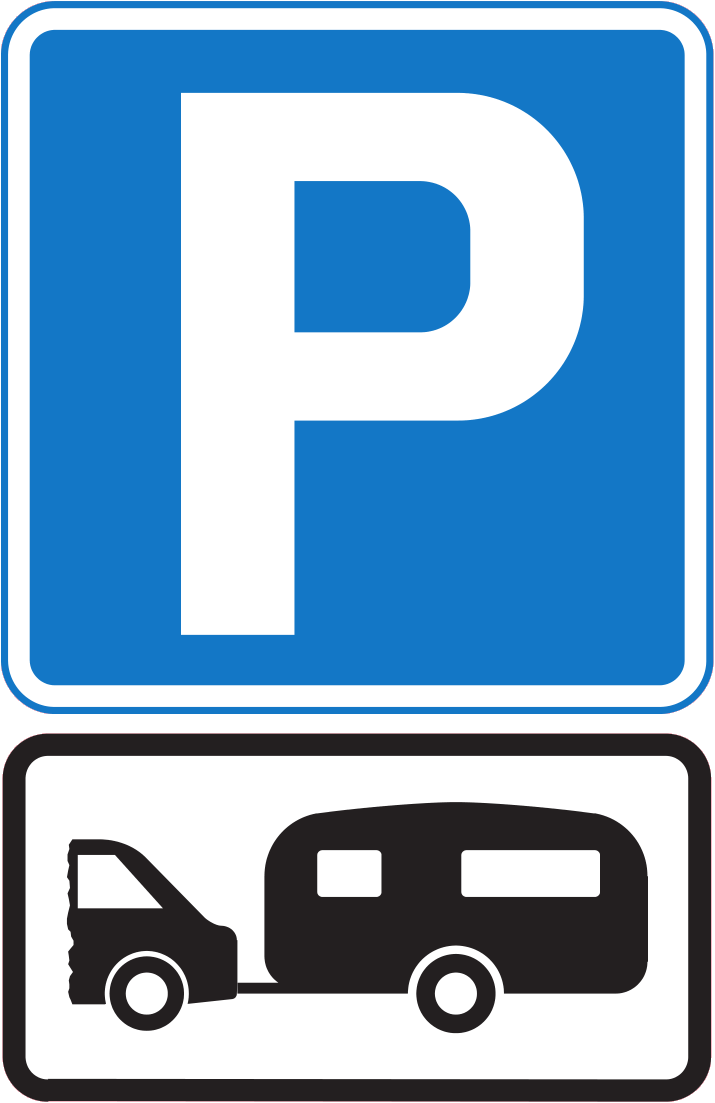 Free on-street parking for car and caravan, or motor caravan sign - UK ...