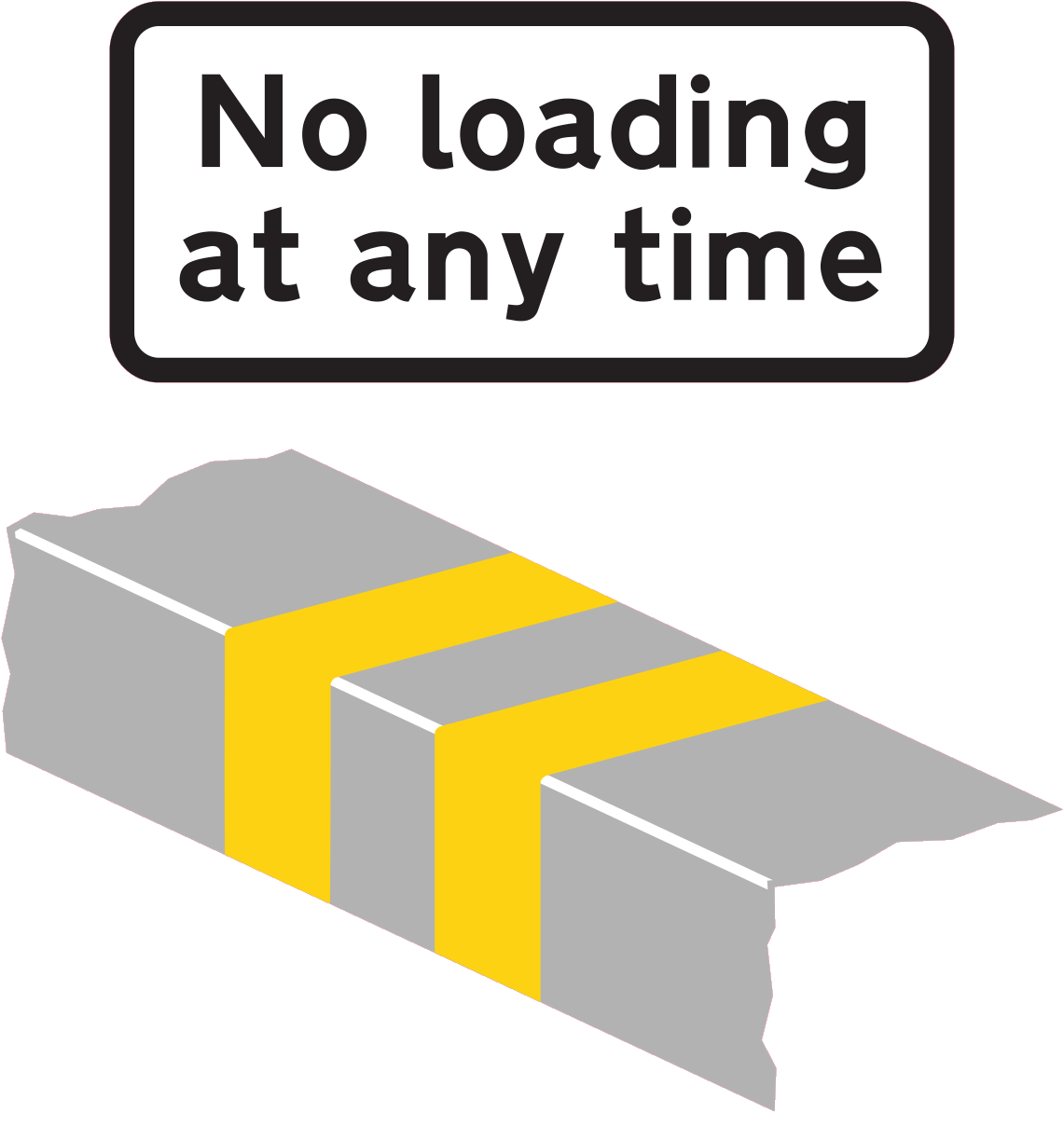 Loading prohibited at any time sign - UK Road Sign