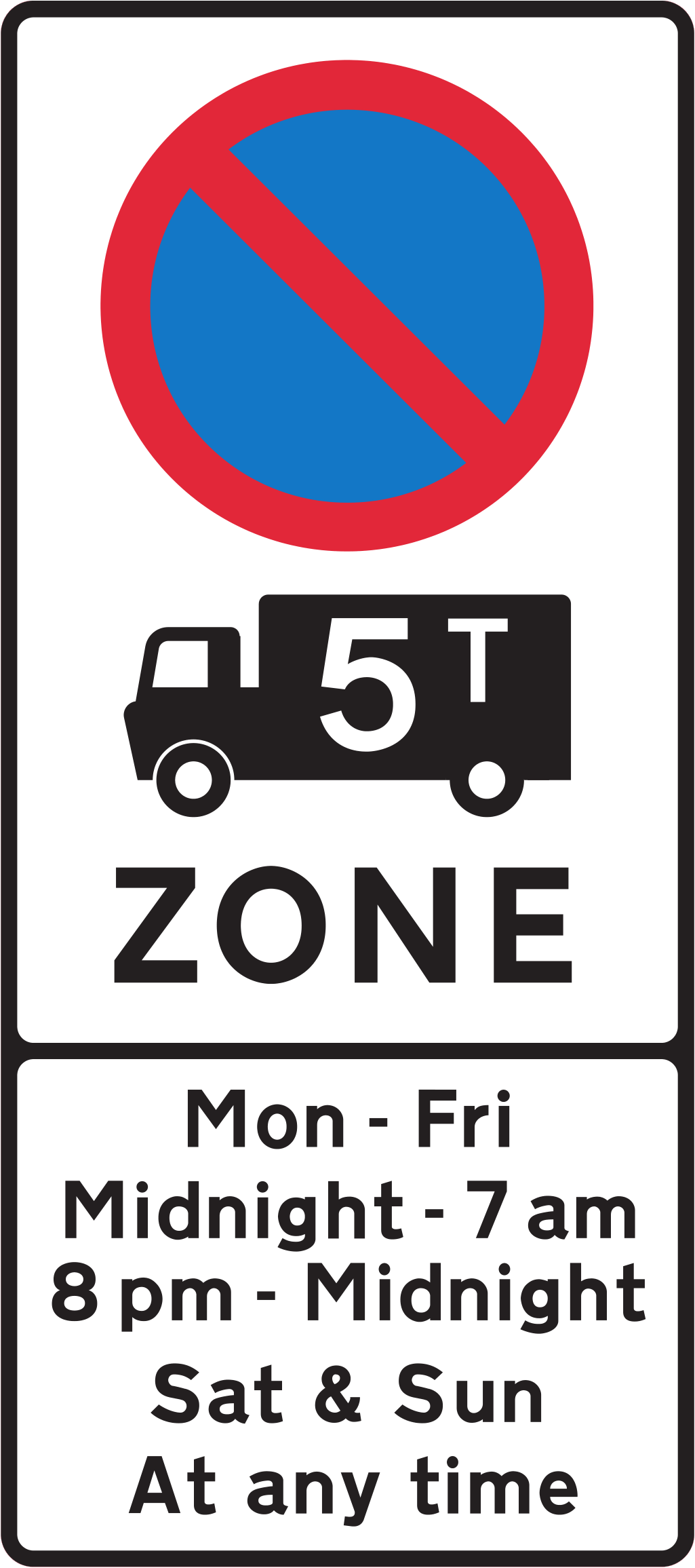 Zone entry with waiting restrictions for goods vehicles over the gross ...