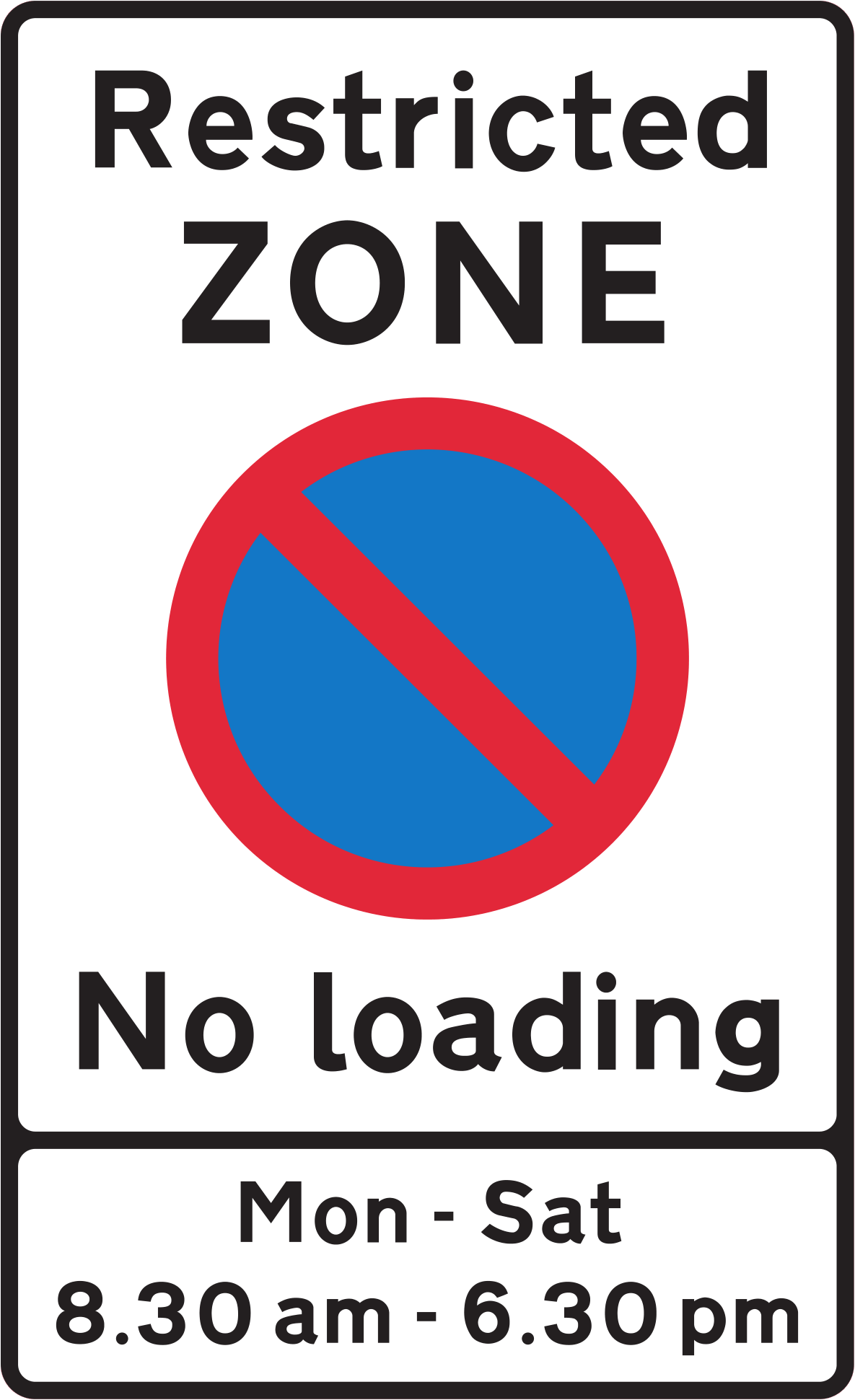 Entrance to a restricted parking zone (with waiting and loading ...