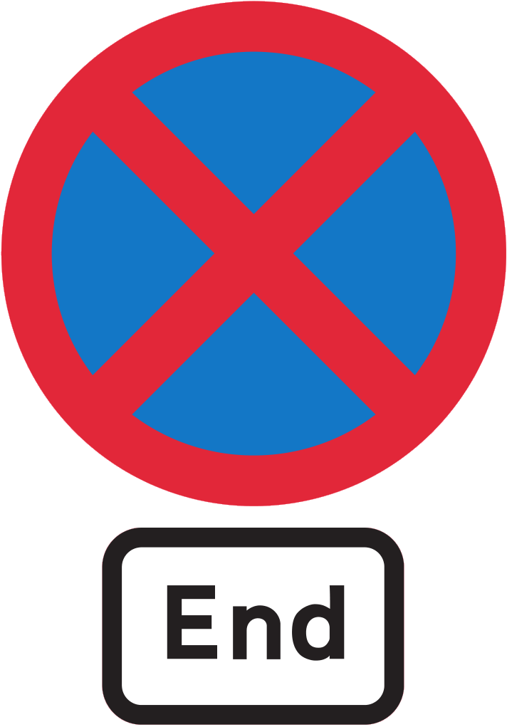 End of 24-hour clearway sign - UK Road Sign