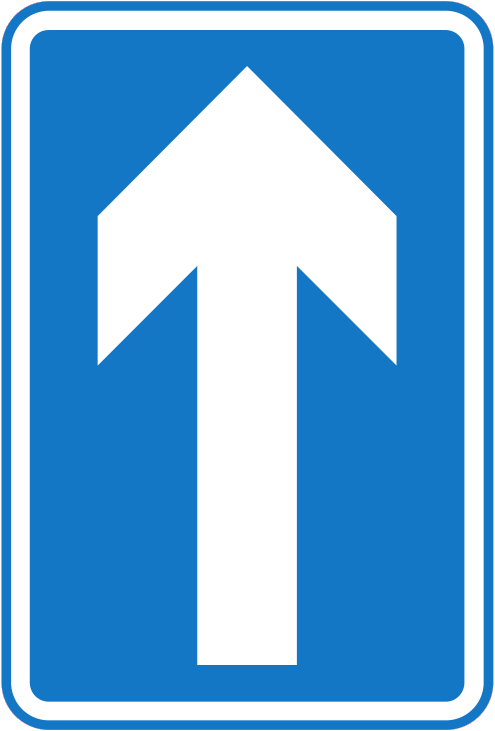 One-way traffic sign - UK Road Sign