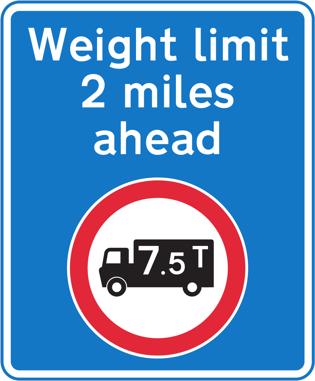 Weight restriction ahead sign - UK Road Sign