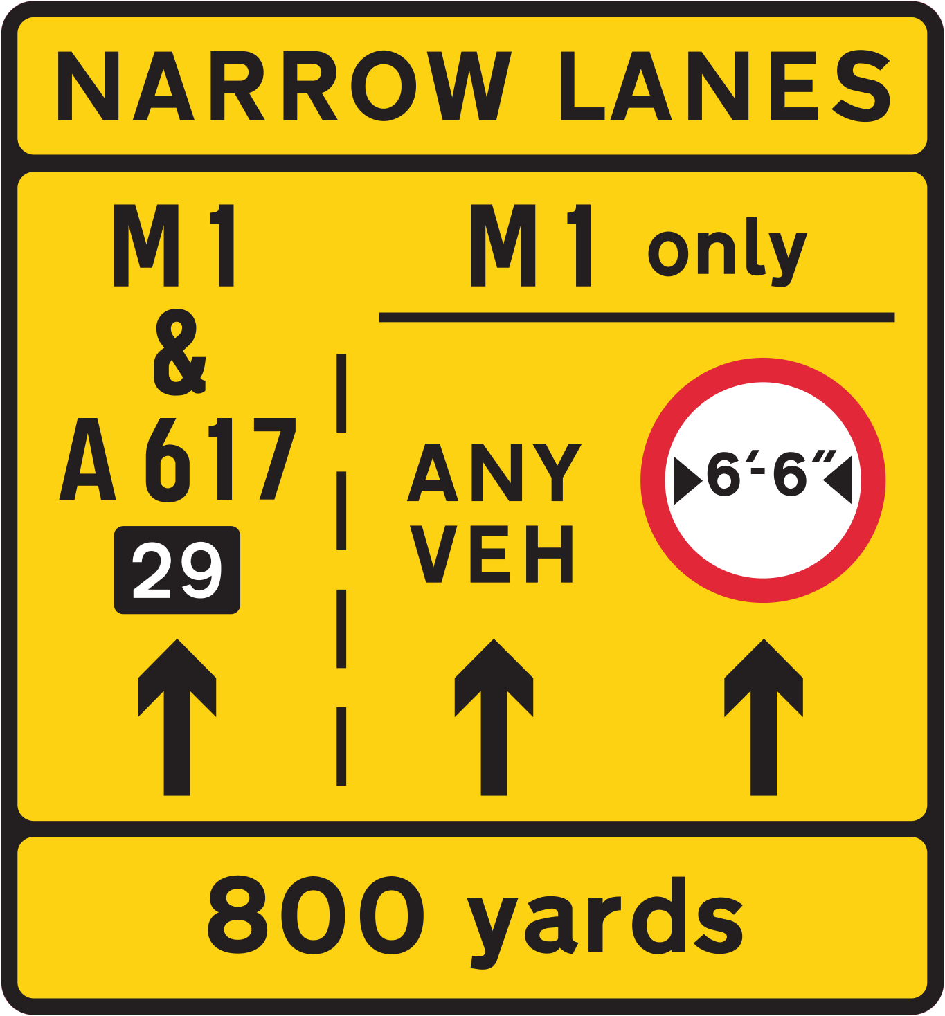 Traffic leaving at the next junction should use the near-side lane sign ...