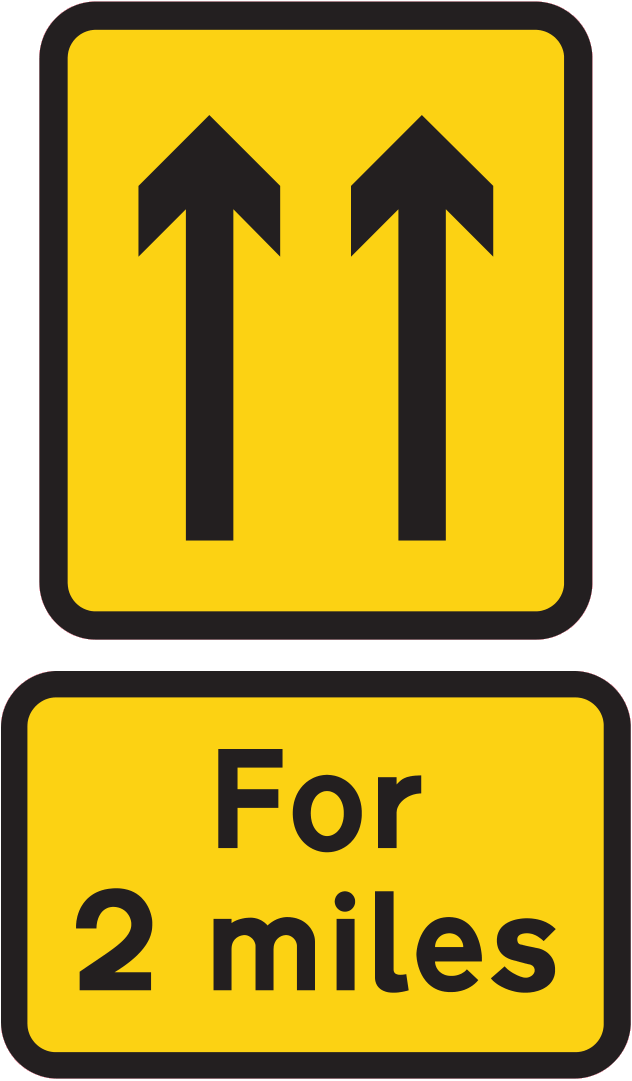 Distance over which the reduced number of lanes continue through the ...