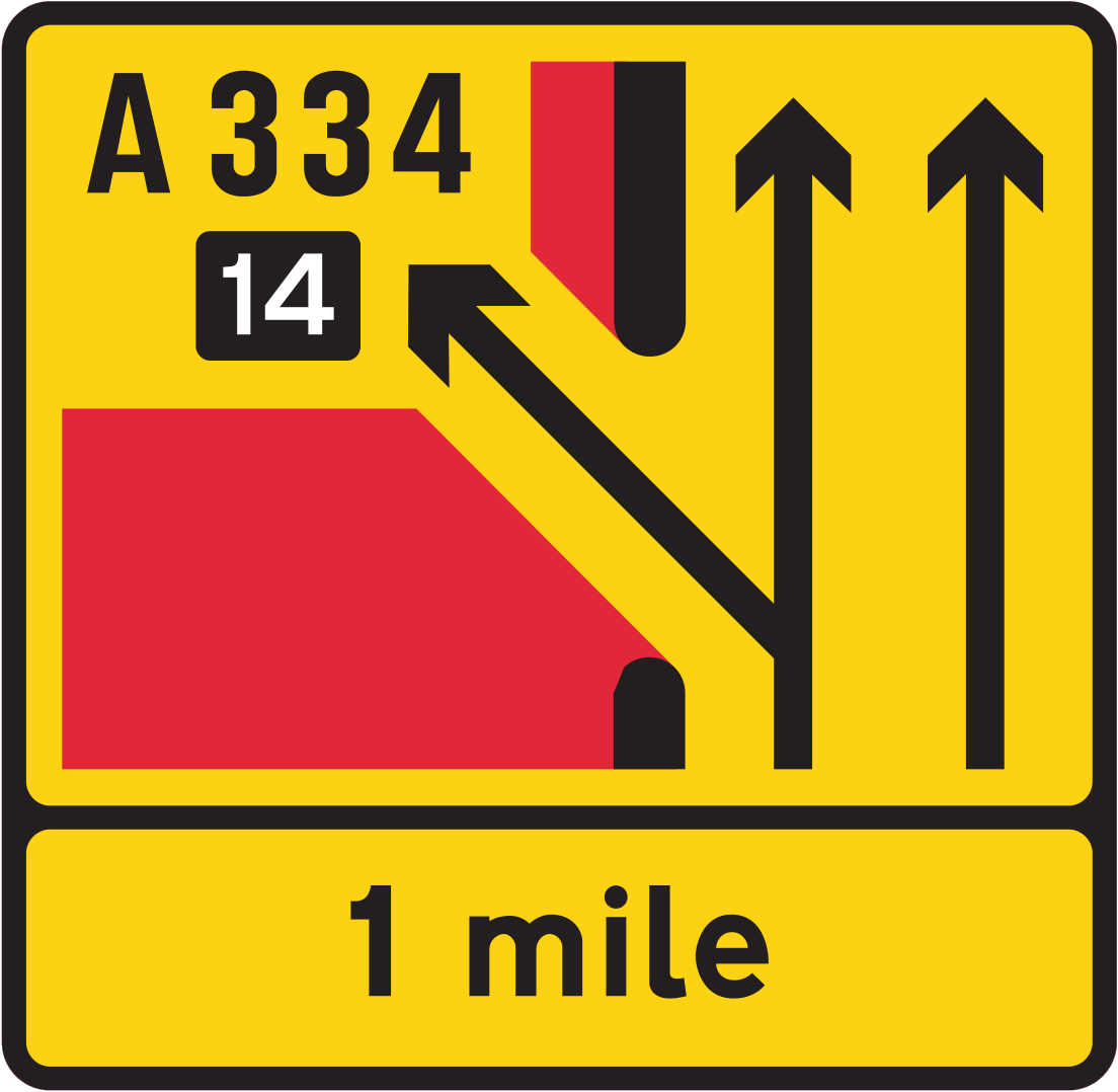 Exit from the road works area is reached from a contra-flow lane on the ...
