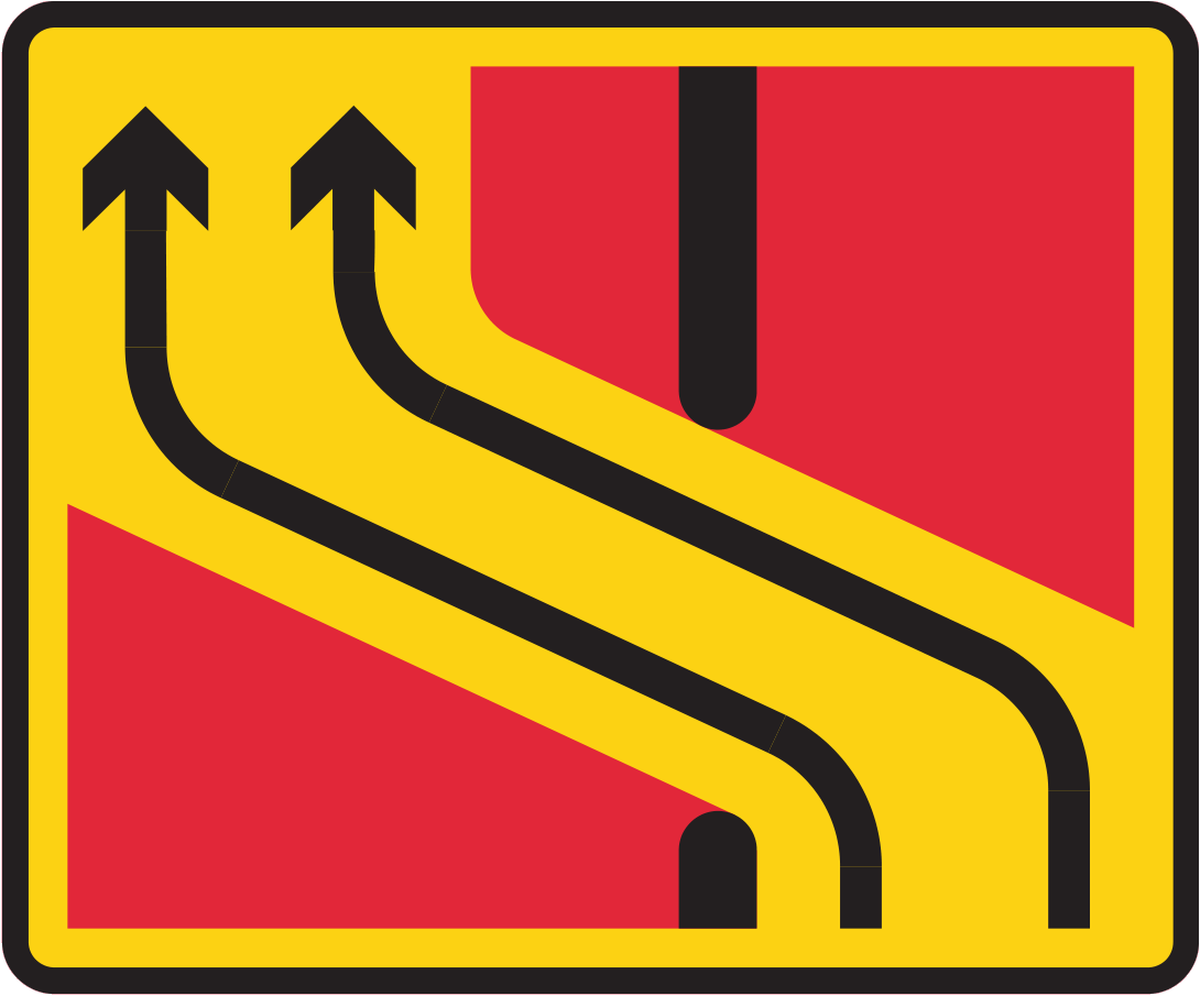 Lanes crossing back from the opposite carriageway at the end of a ...