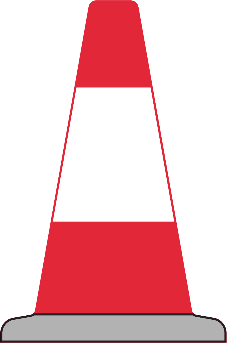 Marks the edge of the route for traffic through or past a temporary ...
