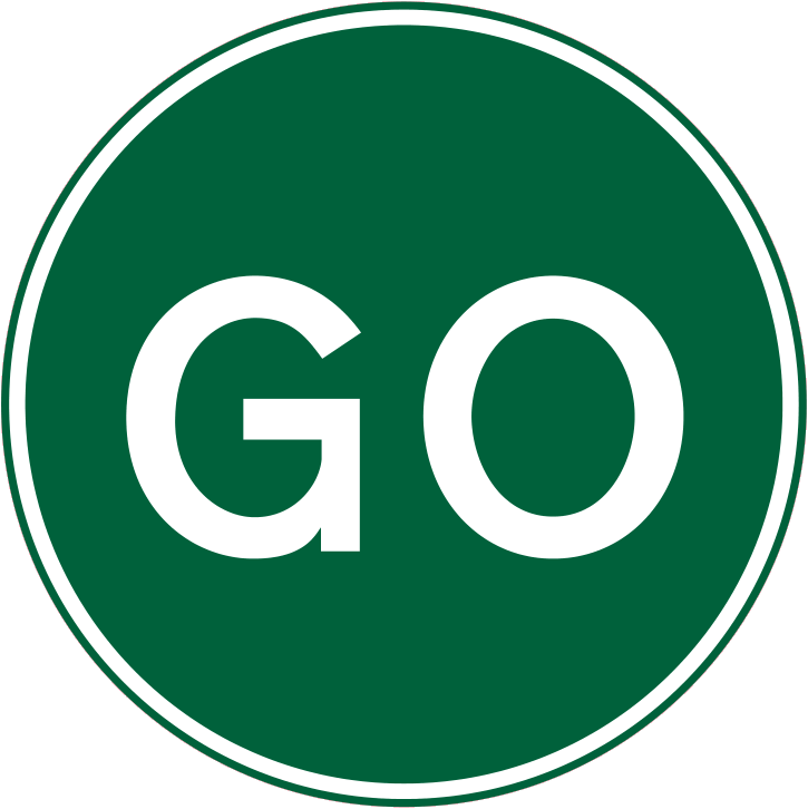 Manually-operated GO board sign - UK Road Sign
