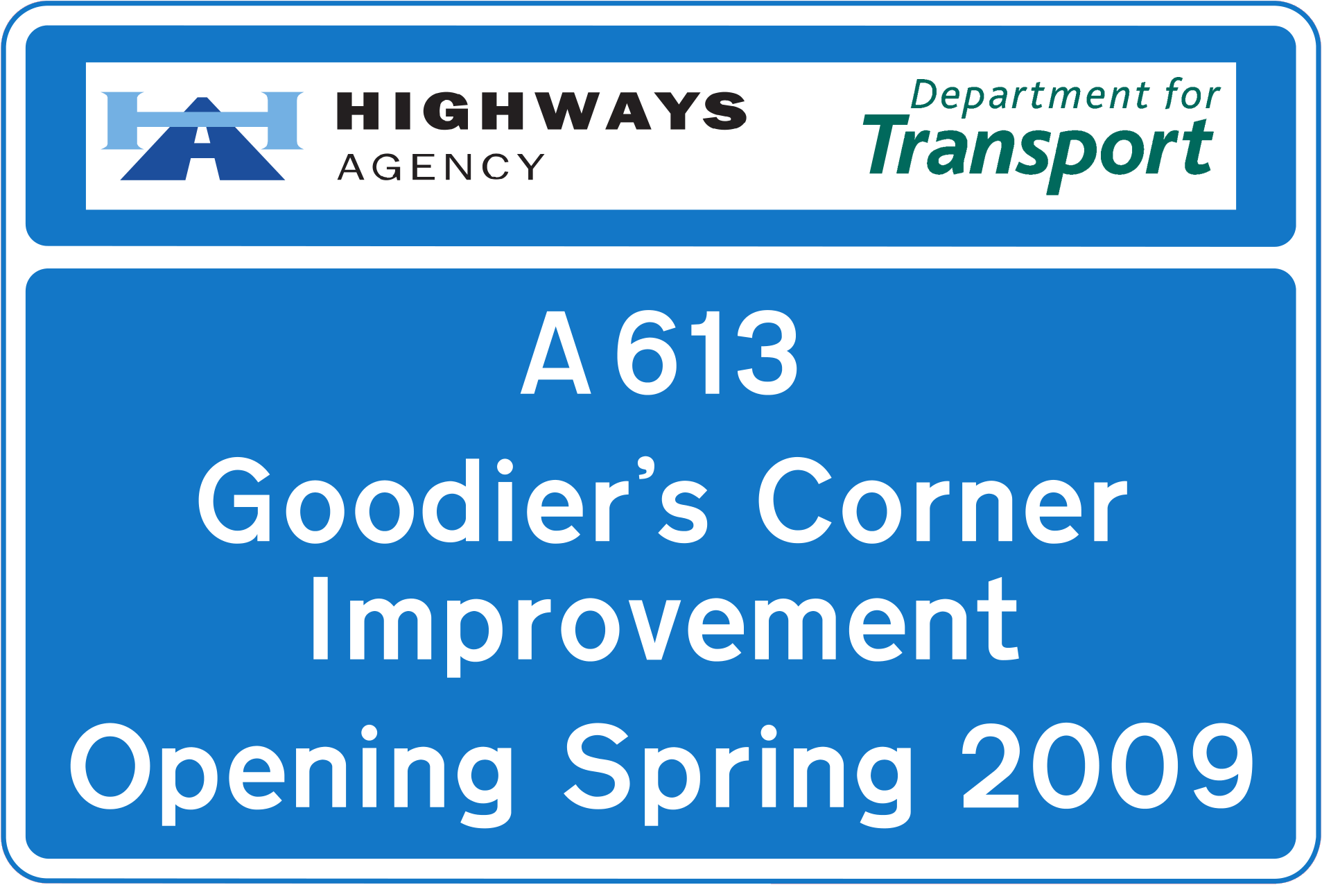 Details of a new road scheme under construction sign - UK Road Sign