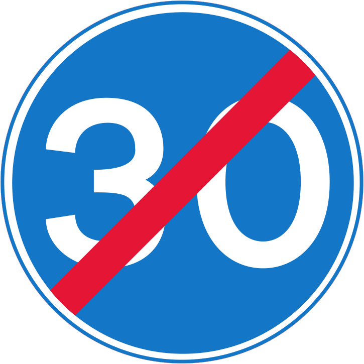 End of minimum speed requirement sign - UK Road Sign