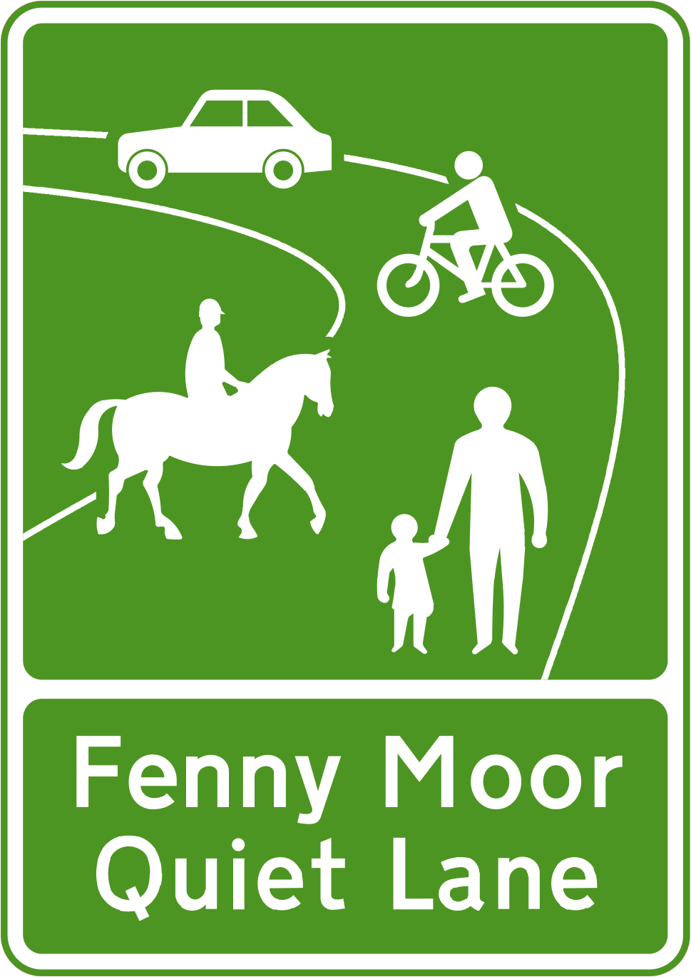 Start of designated Quiet Lane sign - UK Road Sign