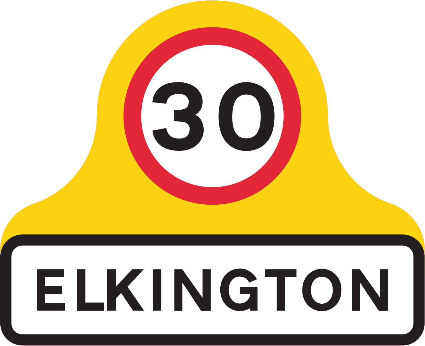 Example of a village gateway sign - UK Road Sign