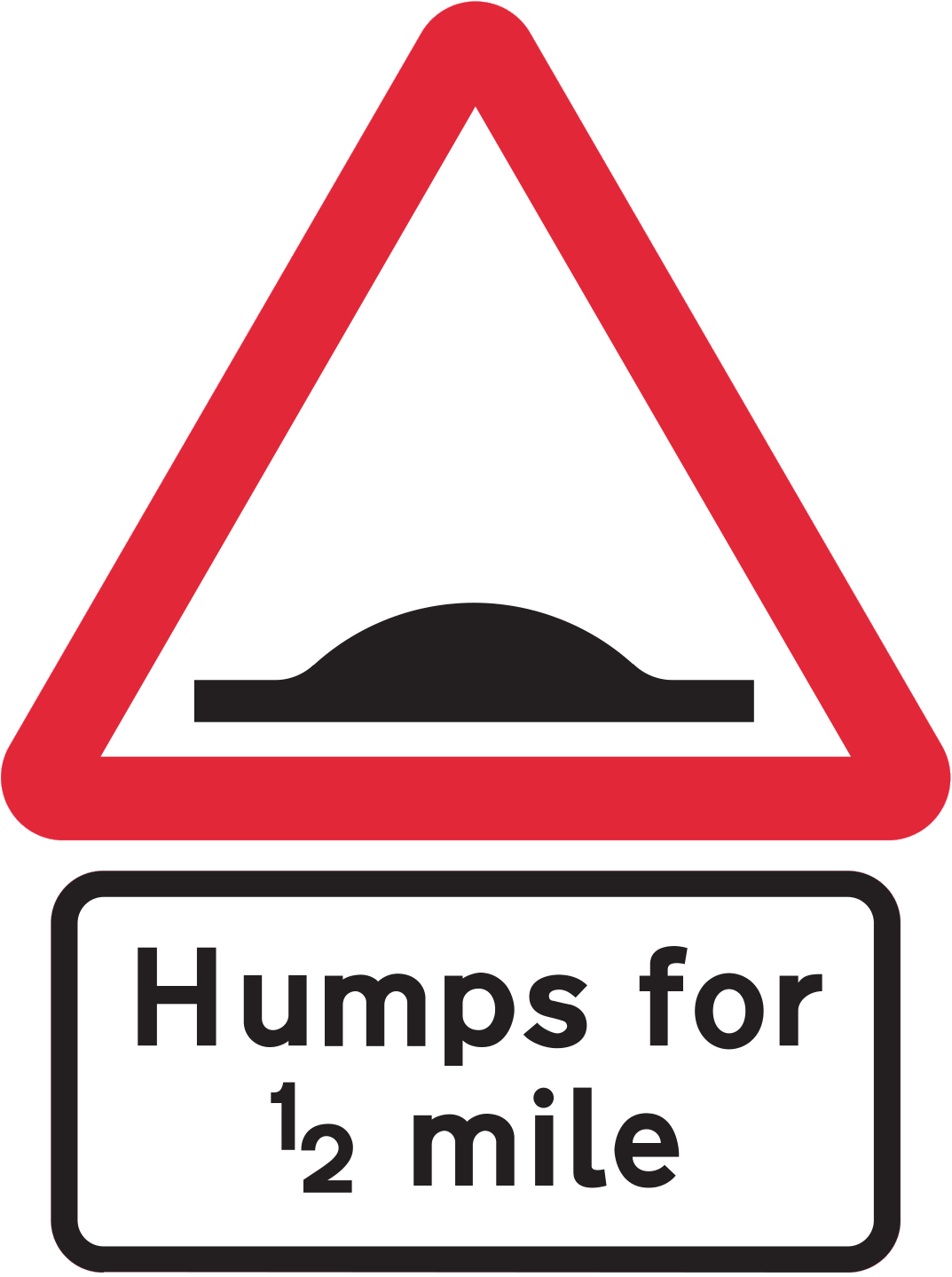 Road humps for distance shown sign - UK Road Sign