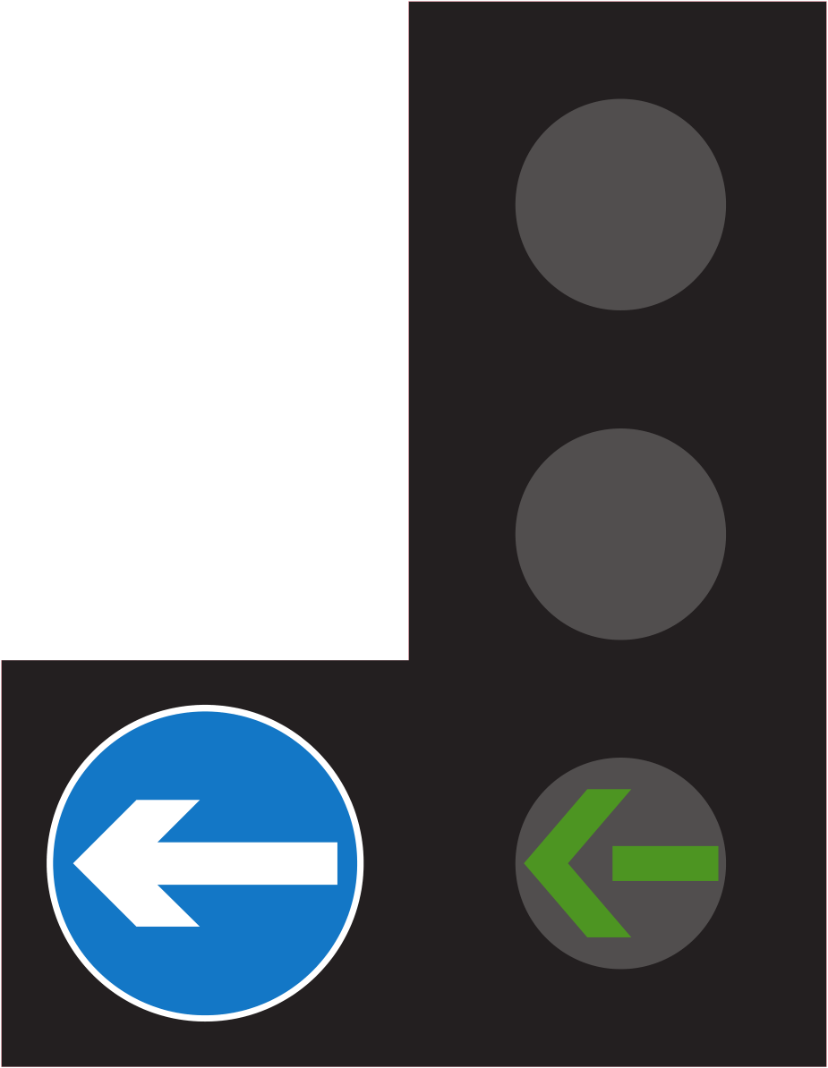 Left-turn only sign - UK Road Sign