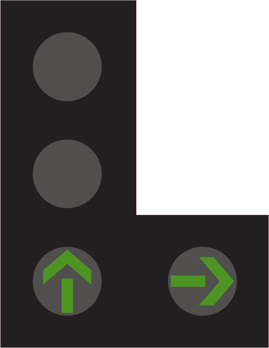 You can proceed ahead and turn right sign - UK Road Sign