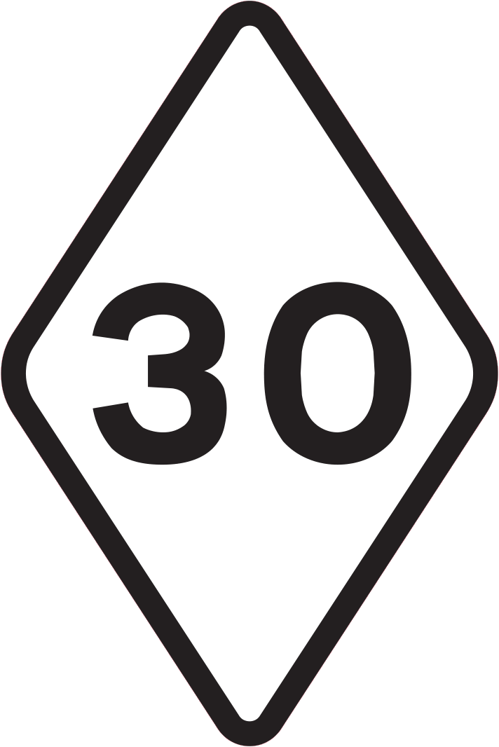 Speed limit sign for tram drivers sign - UK Road Sign