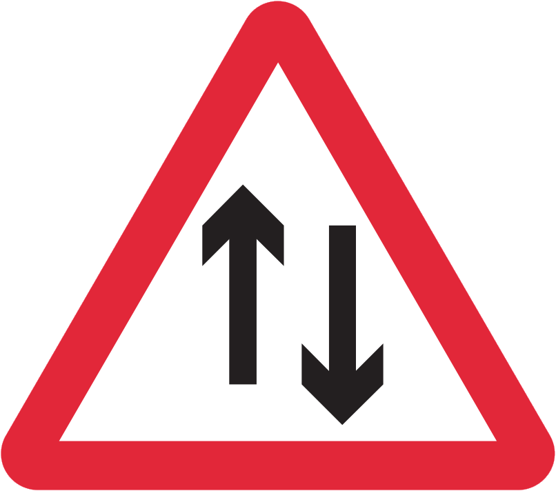Two-way traffic sign - UK Road Sign