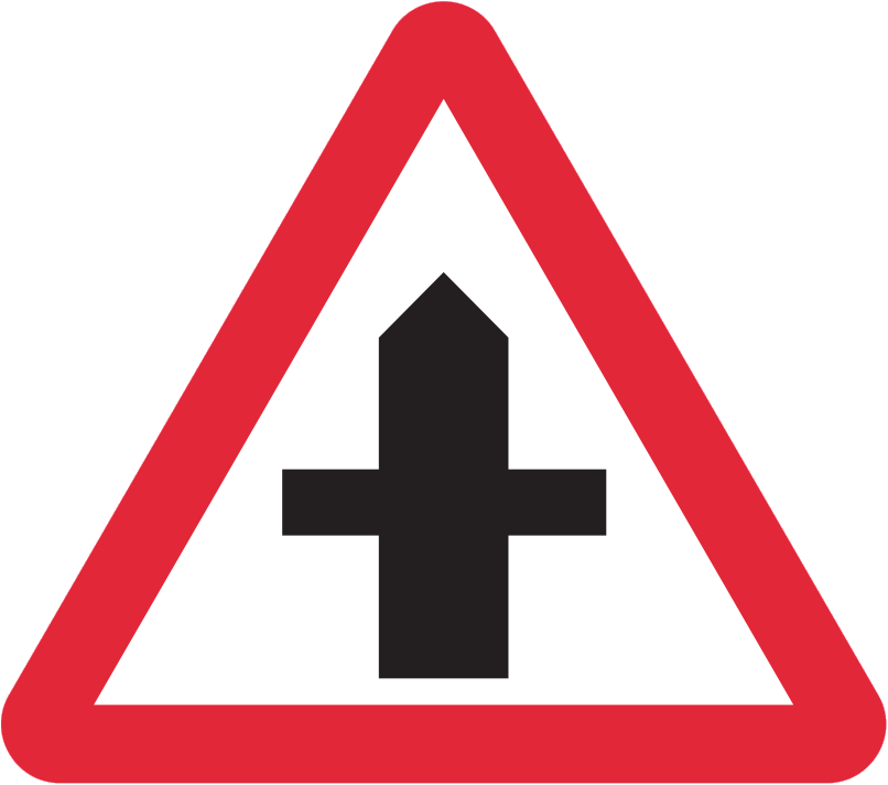 Crossroads sign - UK Road Sign