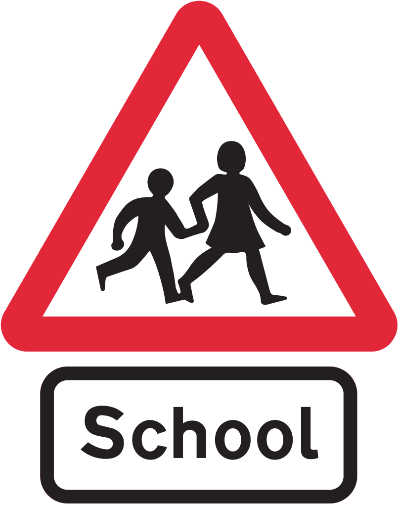 Children going to or from school sign - UK Road Sign